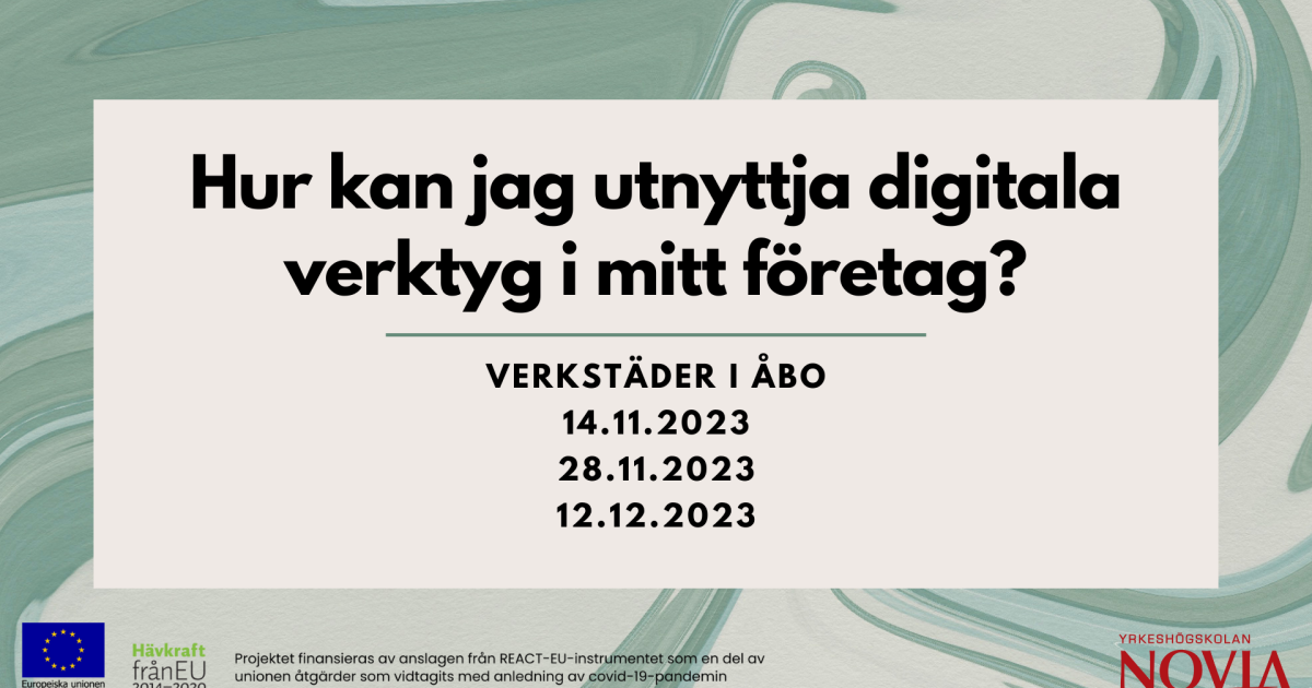 Nyhet - Verkstäder i Åbo: Hur kan jag utnyttja digitala verktyg i mitt ...